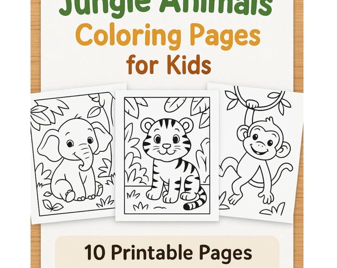 Jungle Animals Coloring Pages for Kids – 10 Fun Printable Sheets – Baby ...