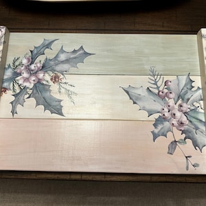 Evergreen Floral Decorative Tray - Etsy