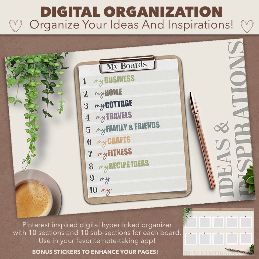 DIGITAL ORGANIZATION | Hyperlinked Lag Free Digital Organizer Planner ...