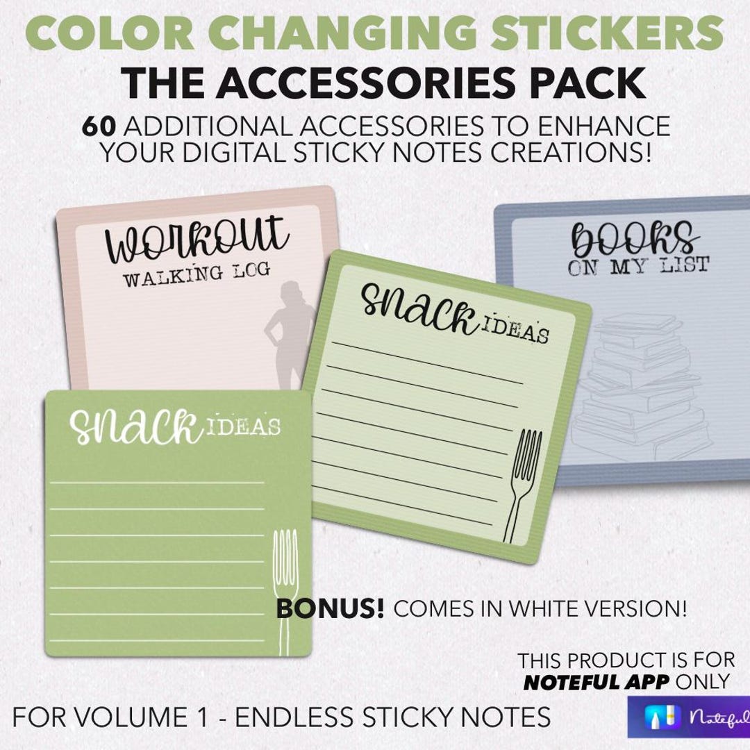 ACCESSORIES PACK 2 | for Color Changing Volume 1 - the Endless Sticky ...
