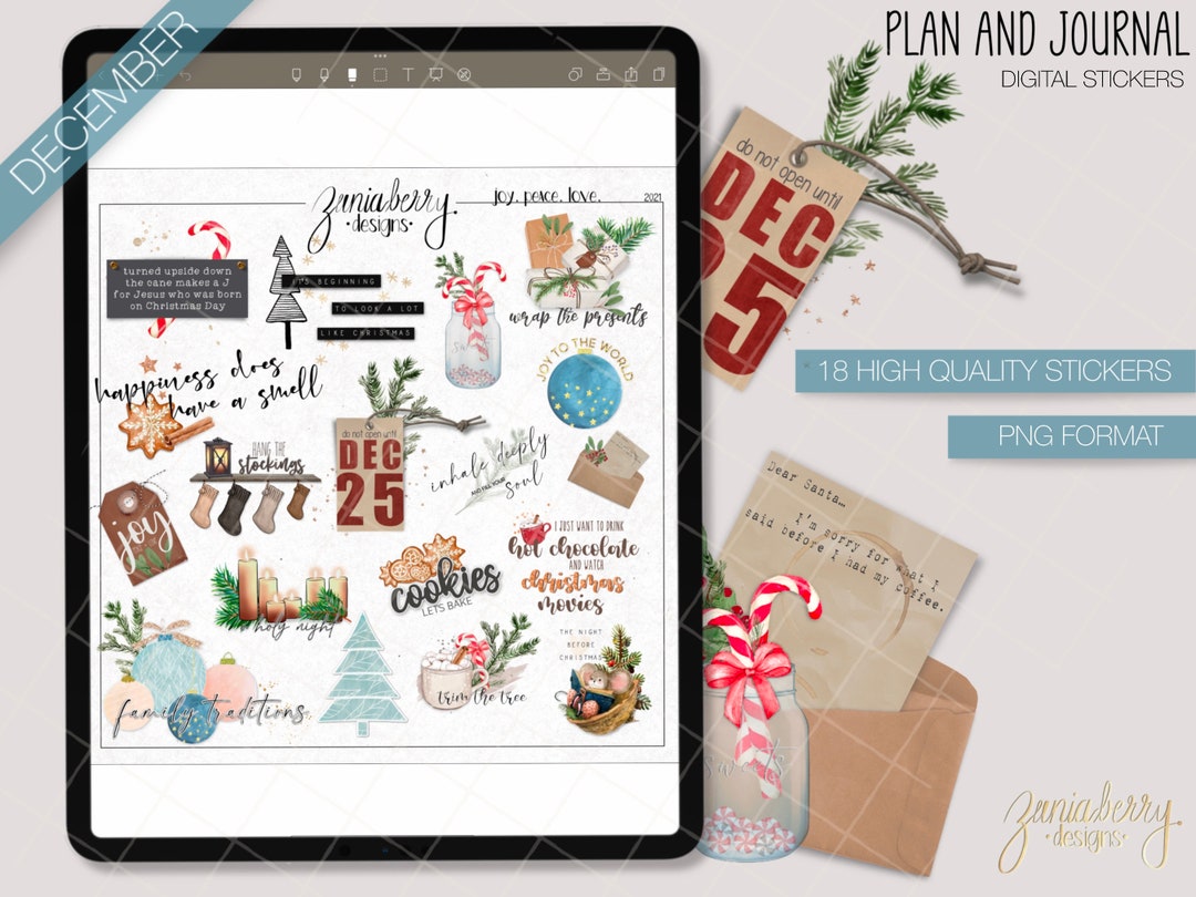 DIGITAL PLANNER STICKERS | December/ Christmas Plan + Journal ...