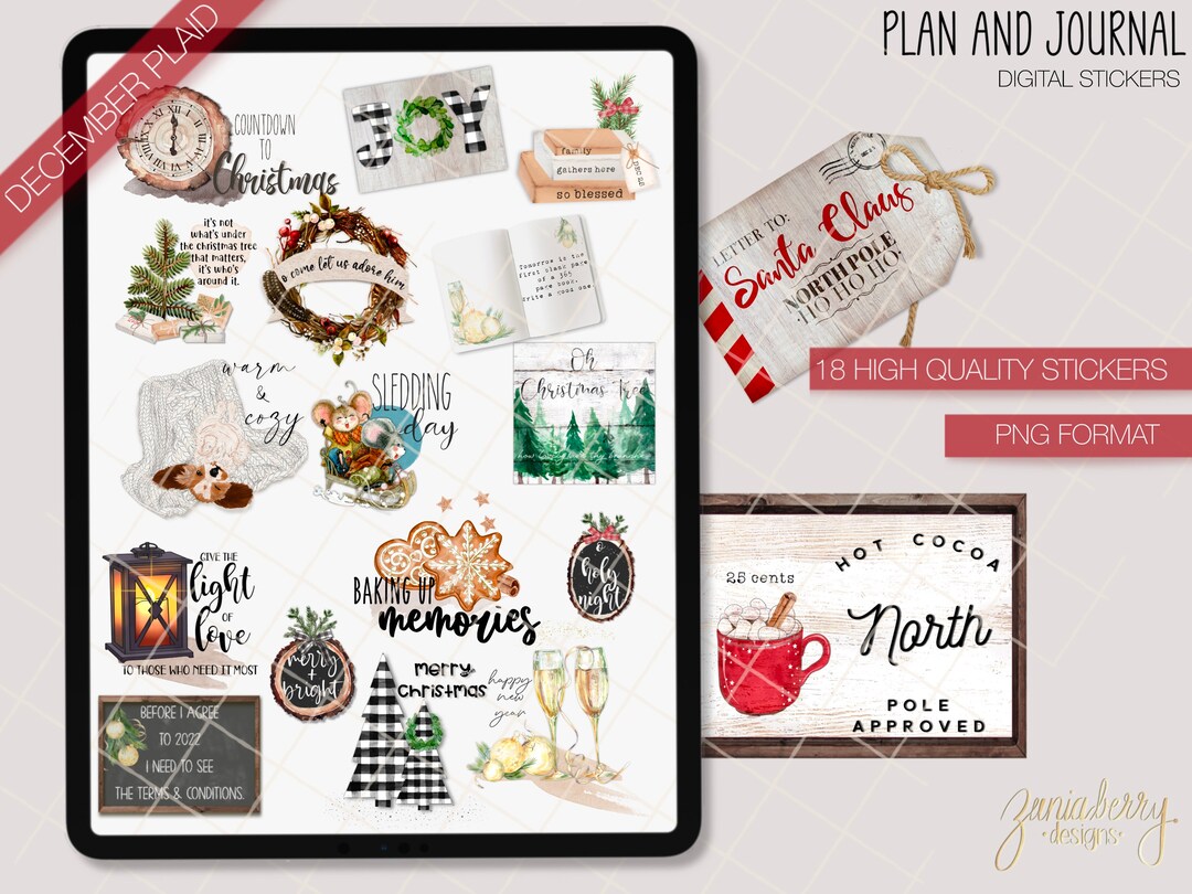 DIGITAL PLANNER STICKERS | December/ Christmas Plan + Journal ...