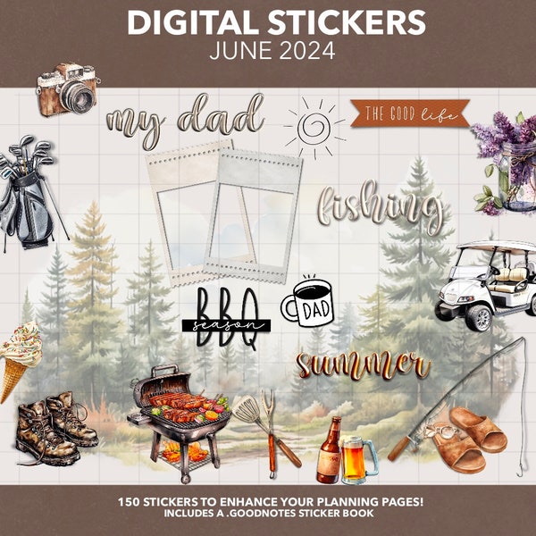 June 2024 Digital Stickers - Etsy