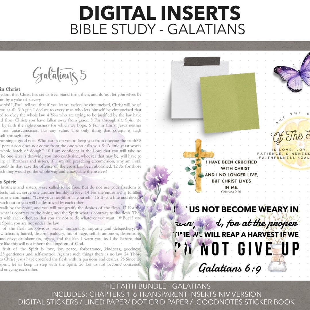 DIGITAL INSERTS FOR Planners the Faith Bundle| Galatians for Digital ...