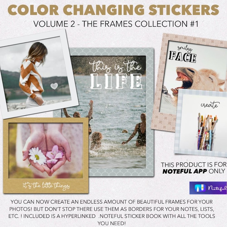 COLOR CHANGING STICKERS | Volume 2 - the Frames Collection 1 for ...