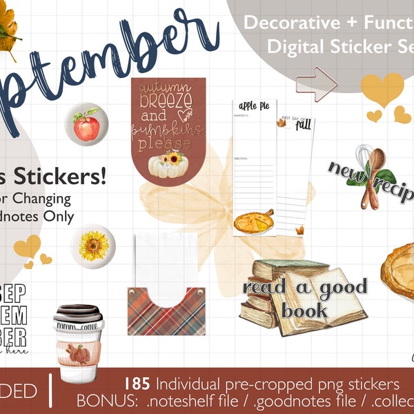 September Stickers - Etsy