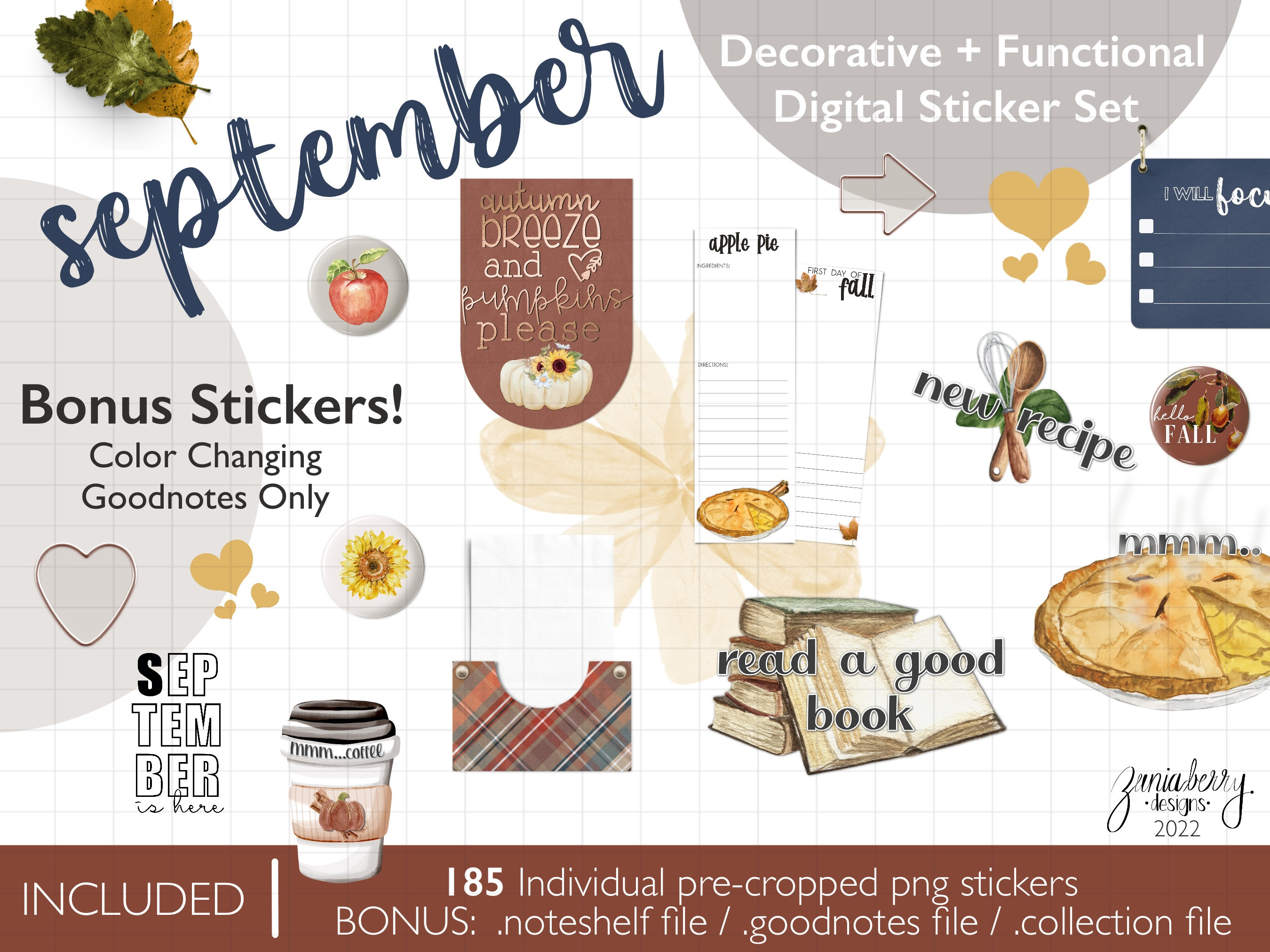 DIGITAL PLANNER STICKERS September Plan Journal Stickers Goodnotes ...