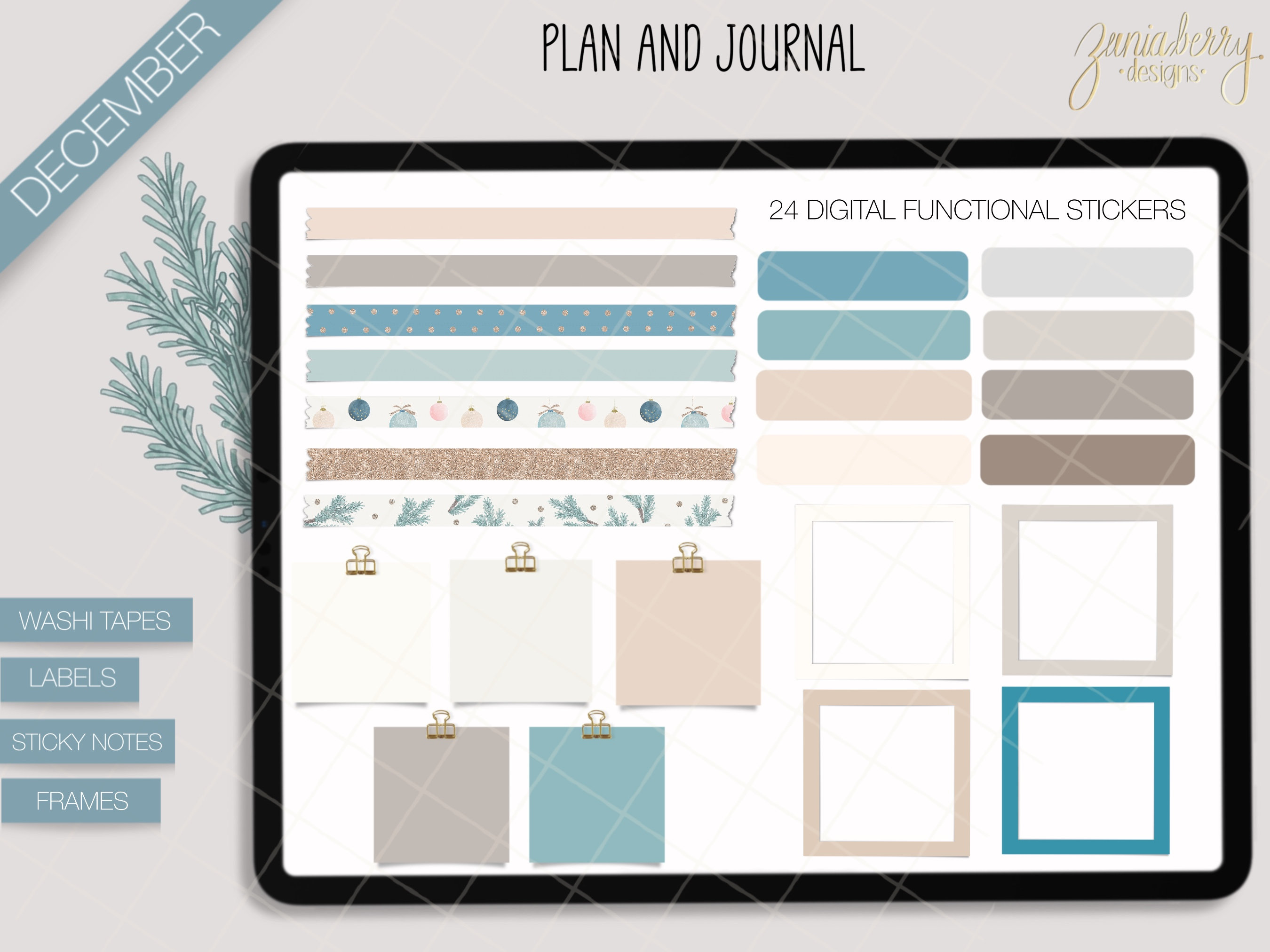 DIGITAL PLANNER STICKERS | December Plan and Journal Functional Sticker ...