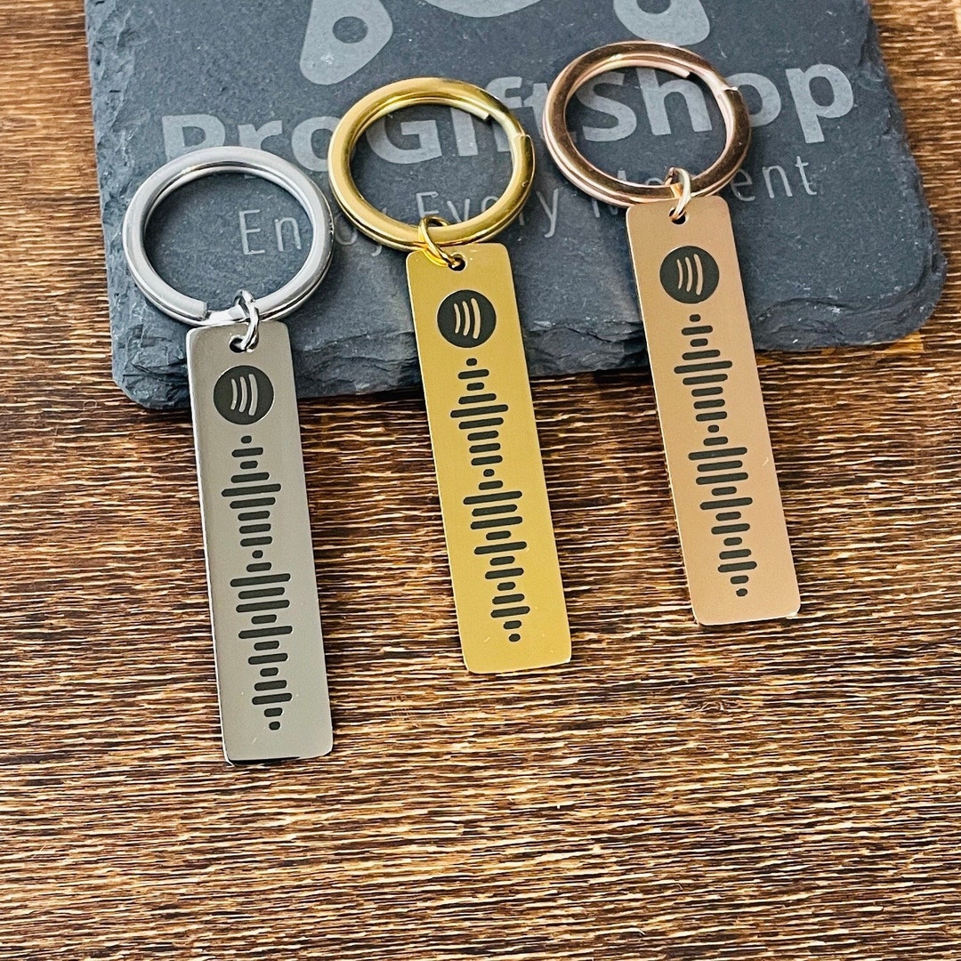 Spotify Keychain Personalized Music Keychains Custom Engraved Scannable ...