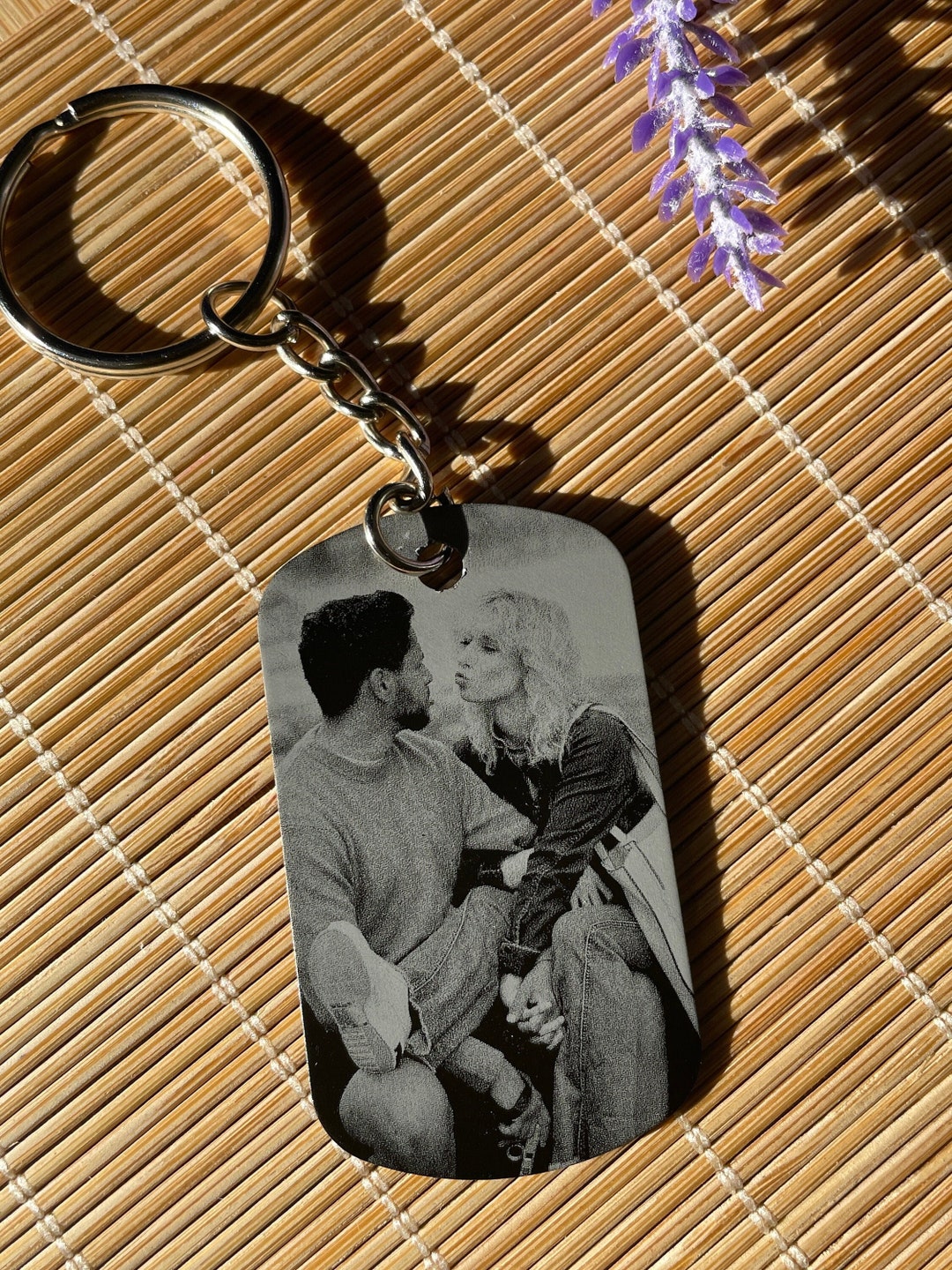 Personalised Engraved Photo Keyring - Custom Sentimental Keepsake Gift ...
