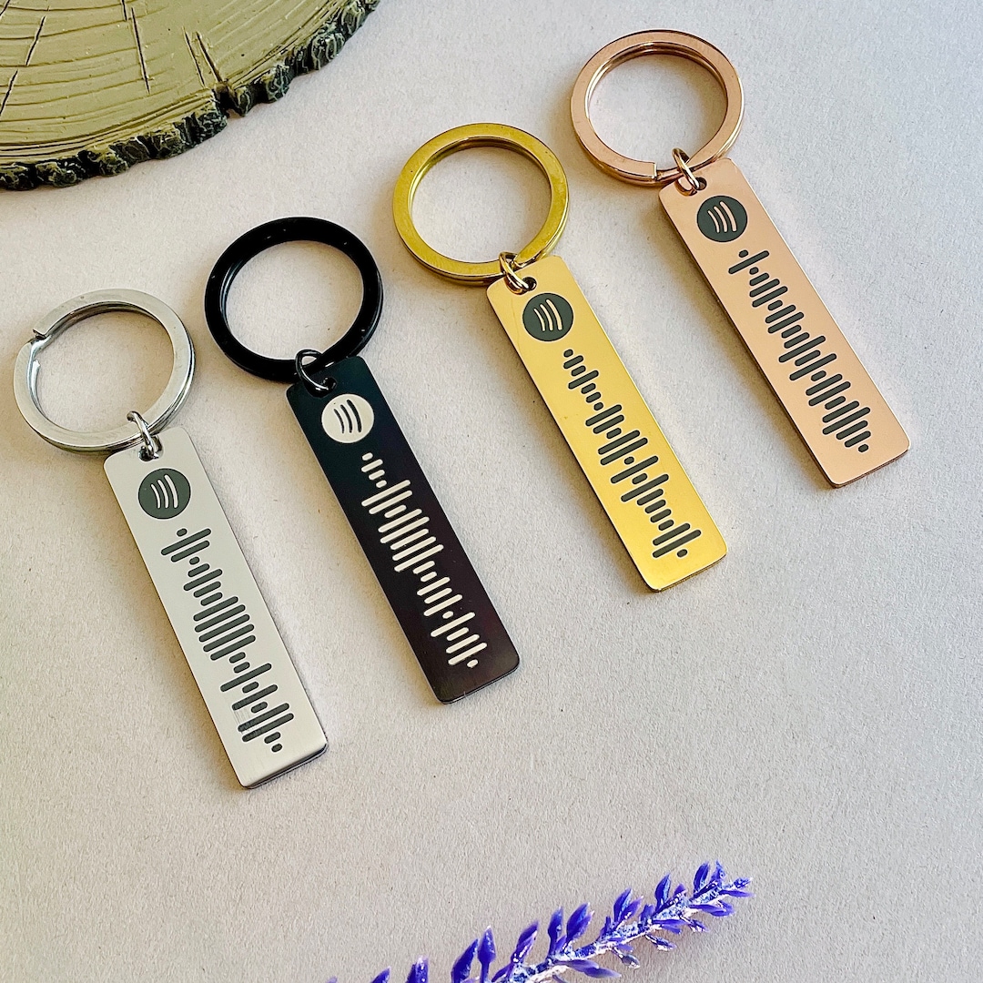 Personalised Spotify Keychain Music Scannable Keyring Personalised Gift ...