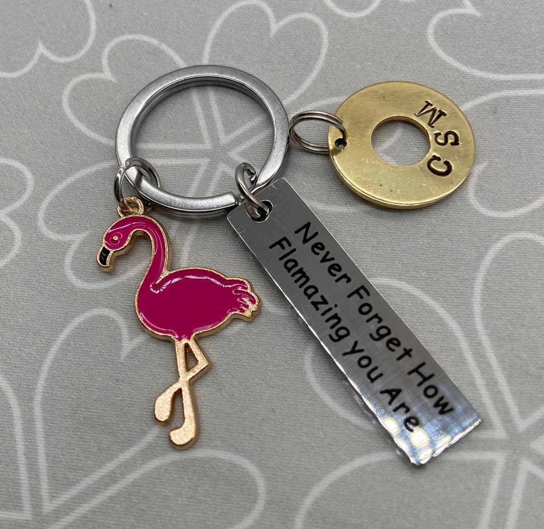 Flamingo Keychain Positive Affirmation Keychain - Etsy