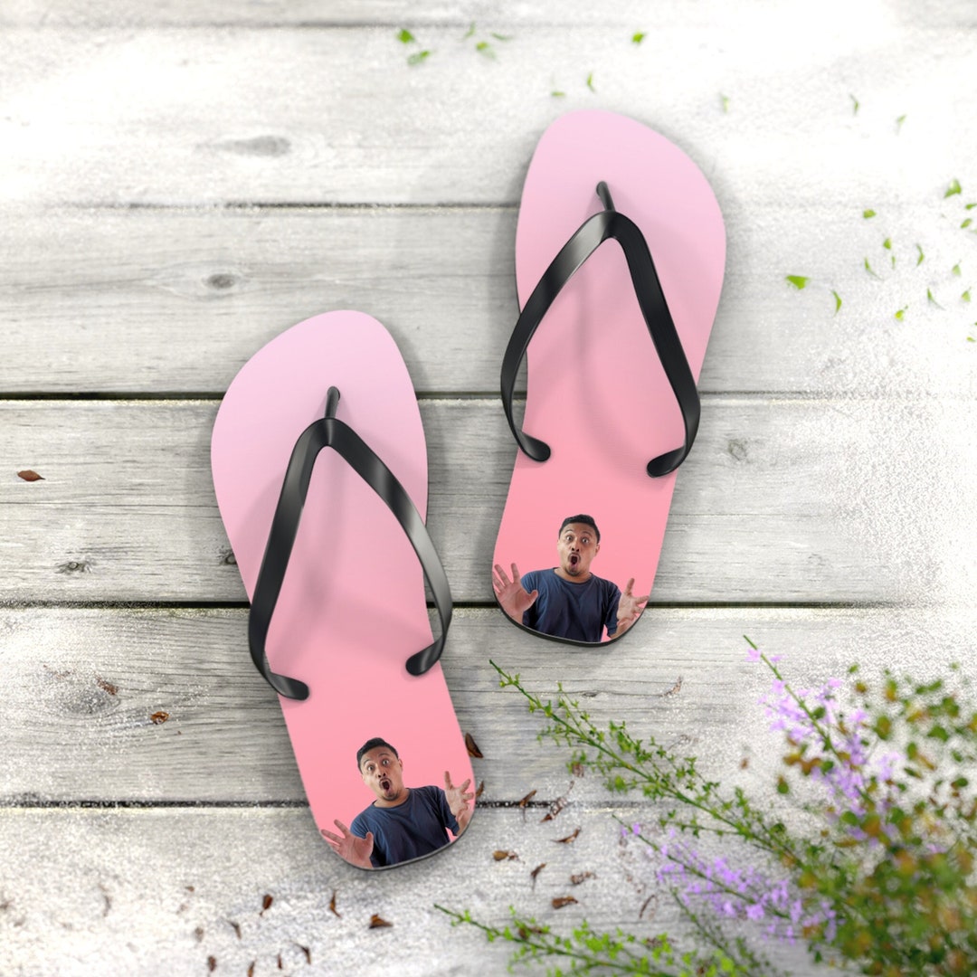 CUSTOM Summer Flip Flops, YOUR FACE Flip-flops, Summer Slides ...