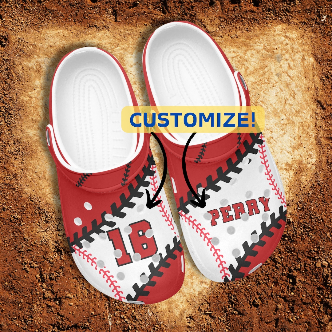 Custom Baseball Clogs, Baseball Clogs, Personalized Clogs, Baseball Fan ...