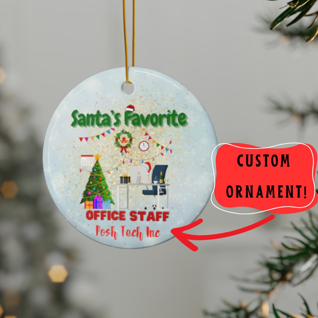 Custom Santas Favorite Office Staff Ornament Funny Etsy
