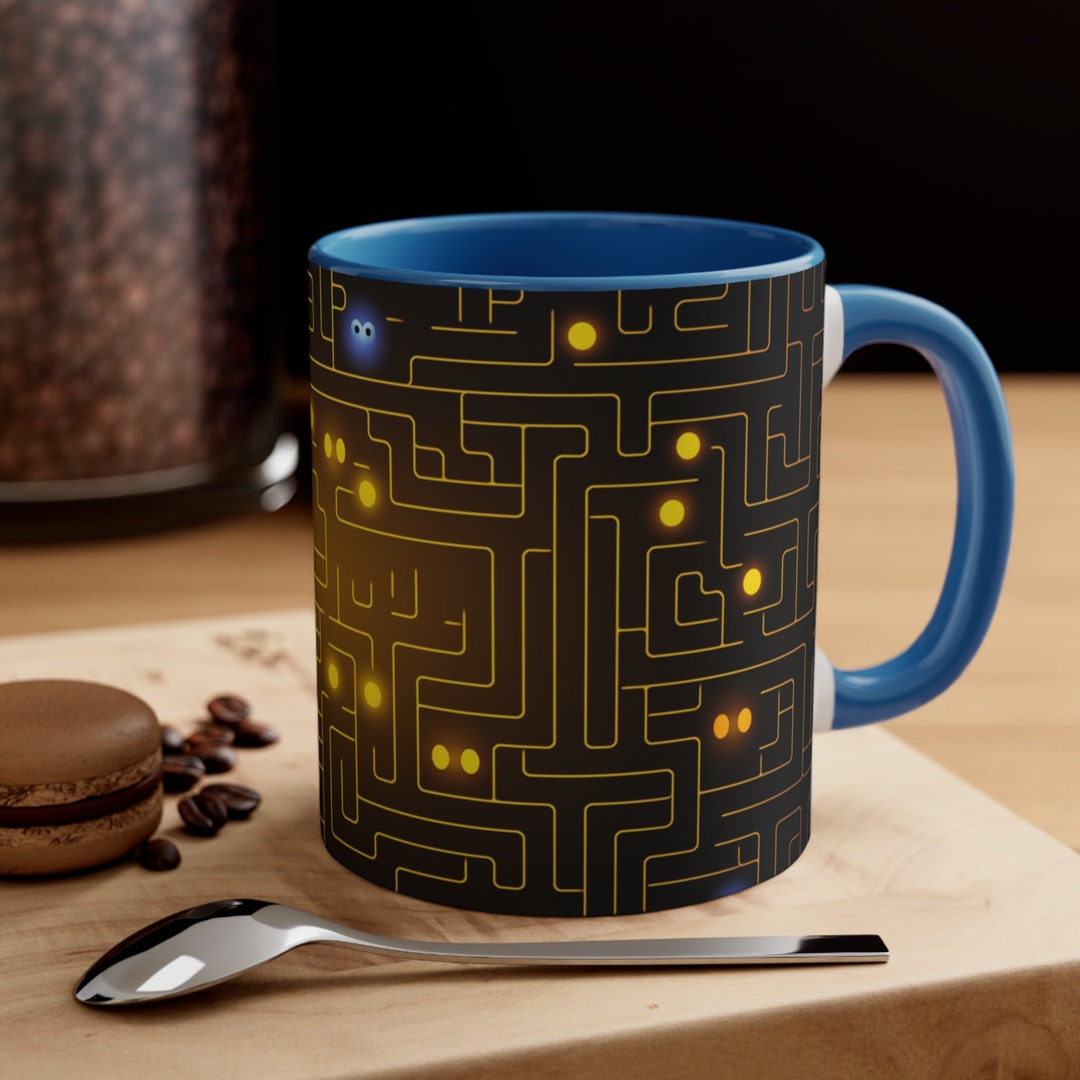 PACMAN MUG PACMAN Lover Mug Pacman Maze Pattern Pacman - Etsy UK