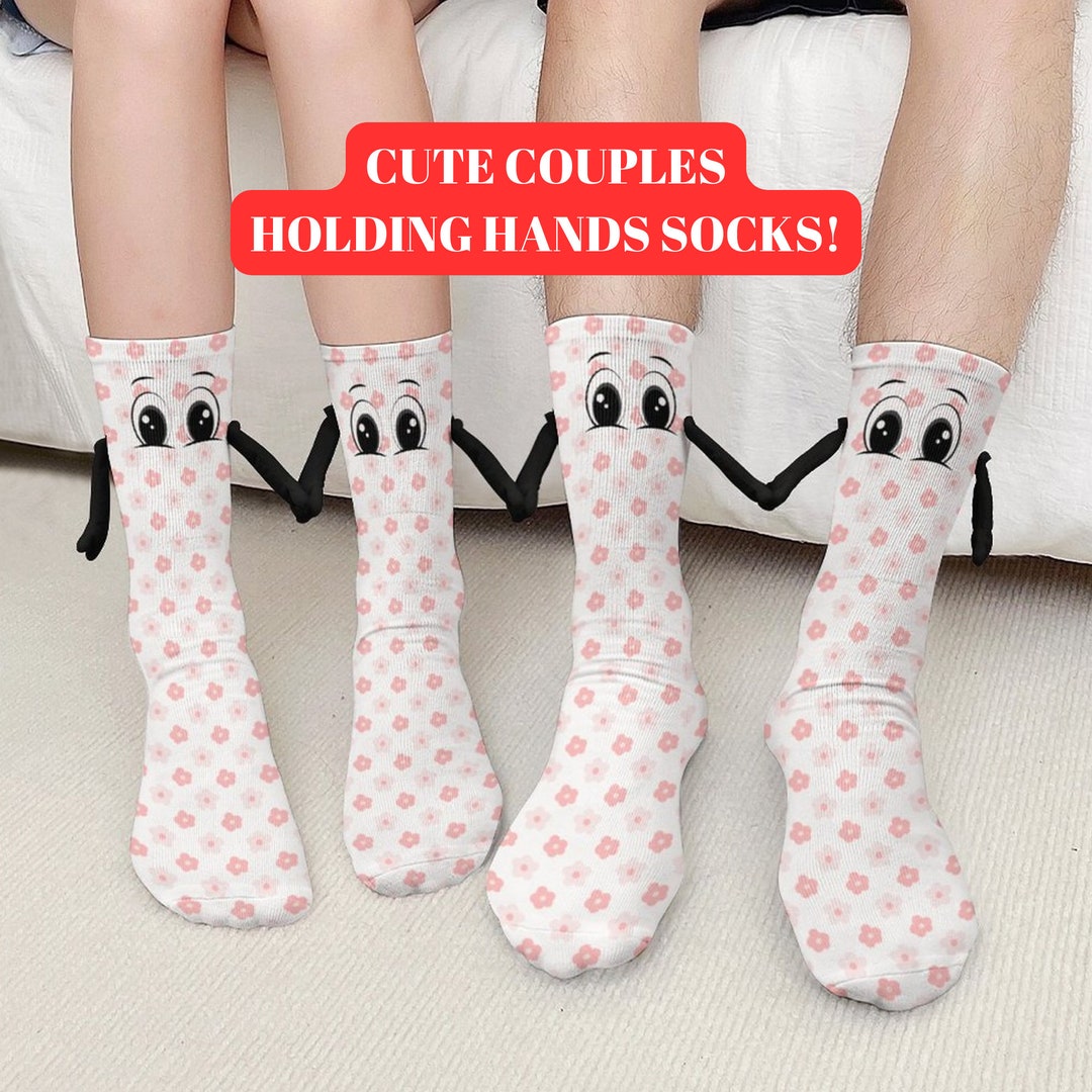 Cute Holding Hands Socks, Magnetic, Funny, Lover Socks, Love Gift ...