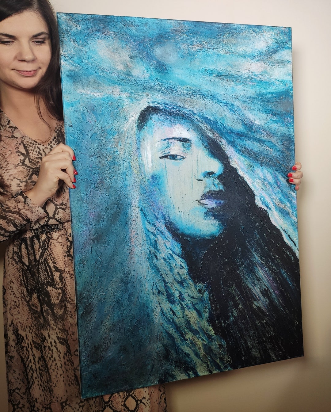 Shades of Blue. Abstract Portrait - Etsy