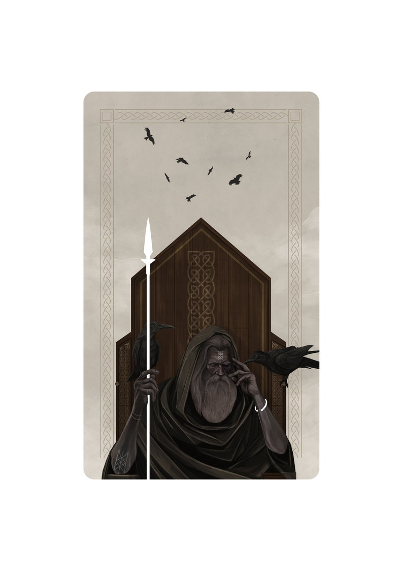 Odin God of Wisdom Illustrated Norse Mythology Giclée Art - Etsy UK
