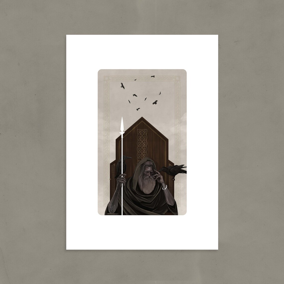Odin God of Wisdom Illustrated Norse Mythology Giclée Art - Etsy UK