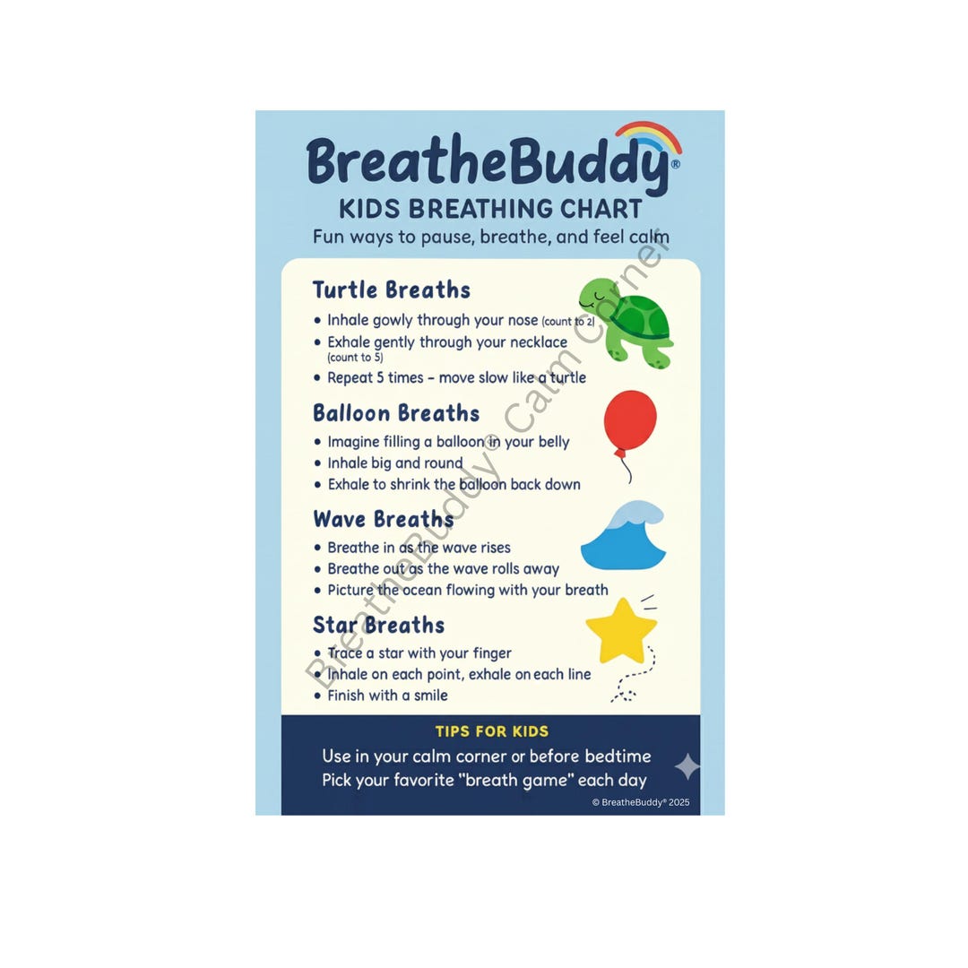 Calm Corner Breathing Exercise Chart - A2 Poster Printed - Etsy