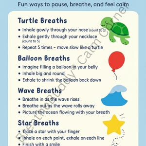 Calm Corner Breathing Exercise Chart - A2 Poster Digital Download ...