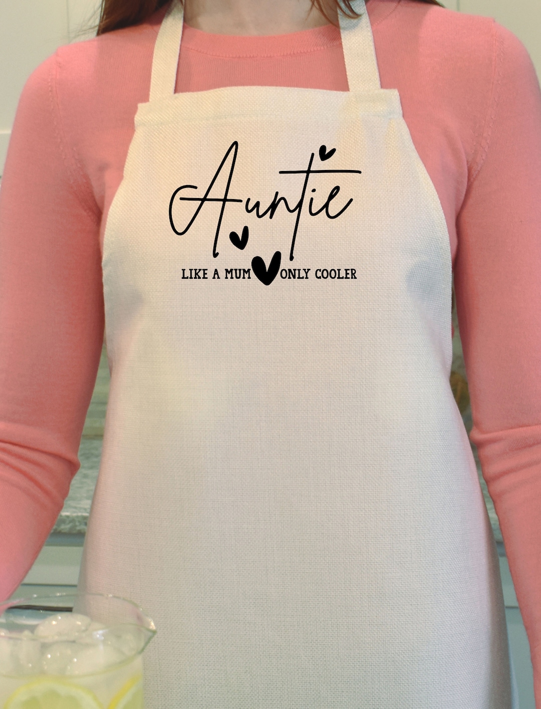 Auntie Apron, Custom Aunt Kitchen Apron, Auntie Gift, New Aunt Gift ...