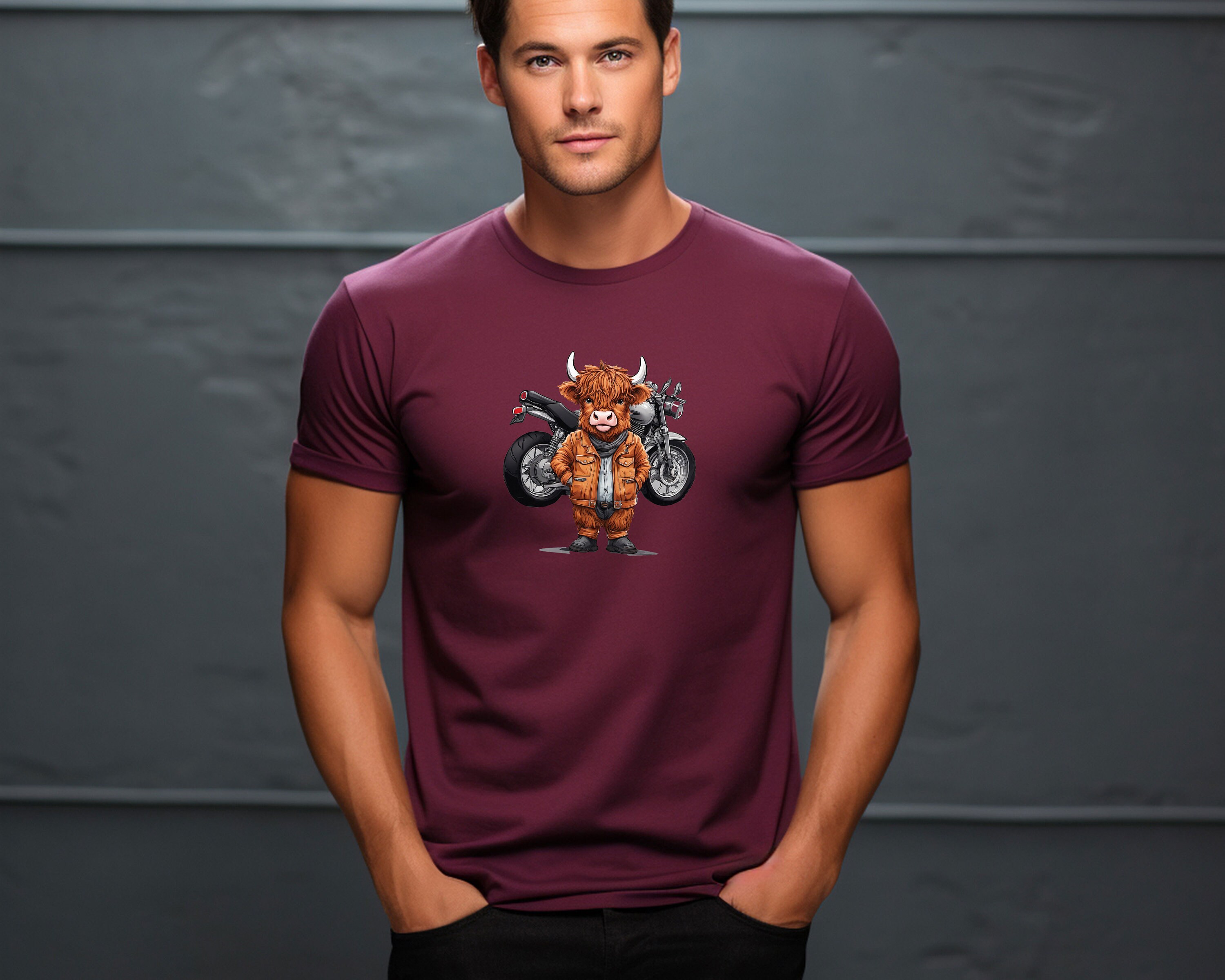 Motorcycle Shirt, Ride Shirt, Motorcycle Gifts, Highland Cow Shirt ...