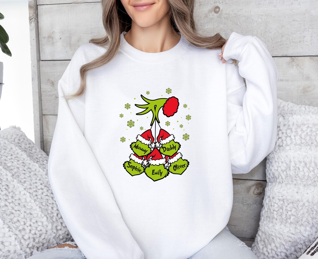Grinch Family Sweatshirt, Custom Grinch Top, Matching Crewneck, Family ...
