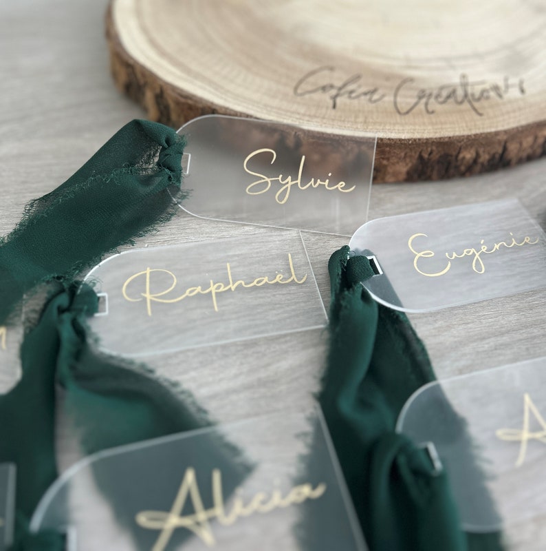 Personalized Frosted Plexiglass Place Marker - Wedding Decoration ...