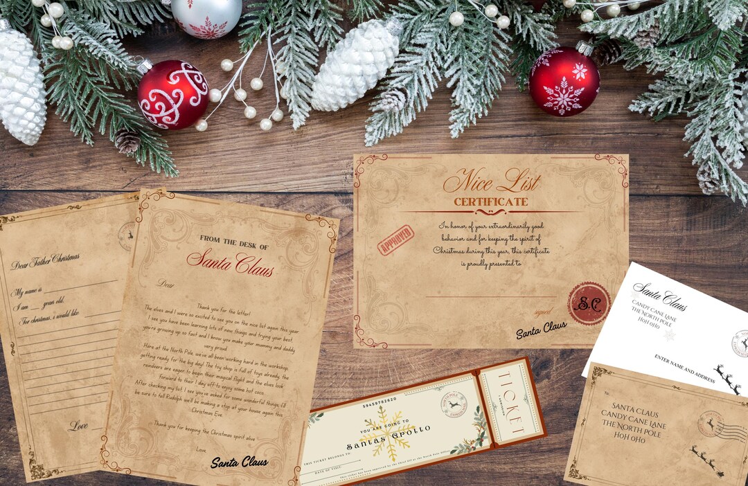 Christmas Bundle, Nice List Certificate, Letter to Santa, Letter From ...