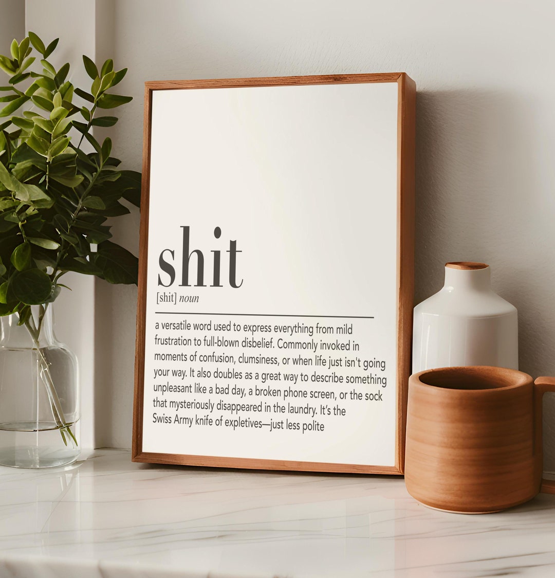 Shit Definition Print Shit Wall Art Prints Shit Last Minute Gift ...