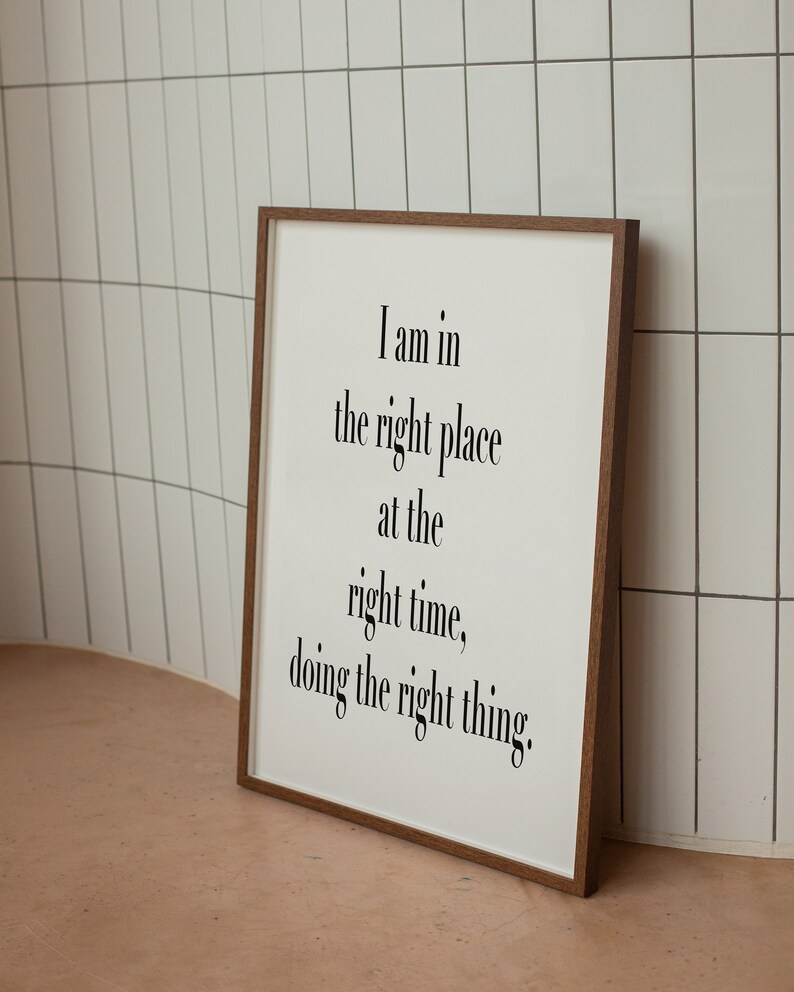 Right Place Right Time Affirmations Print Affirmations Wall Art Prints ...