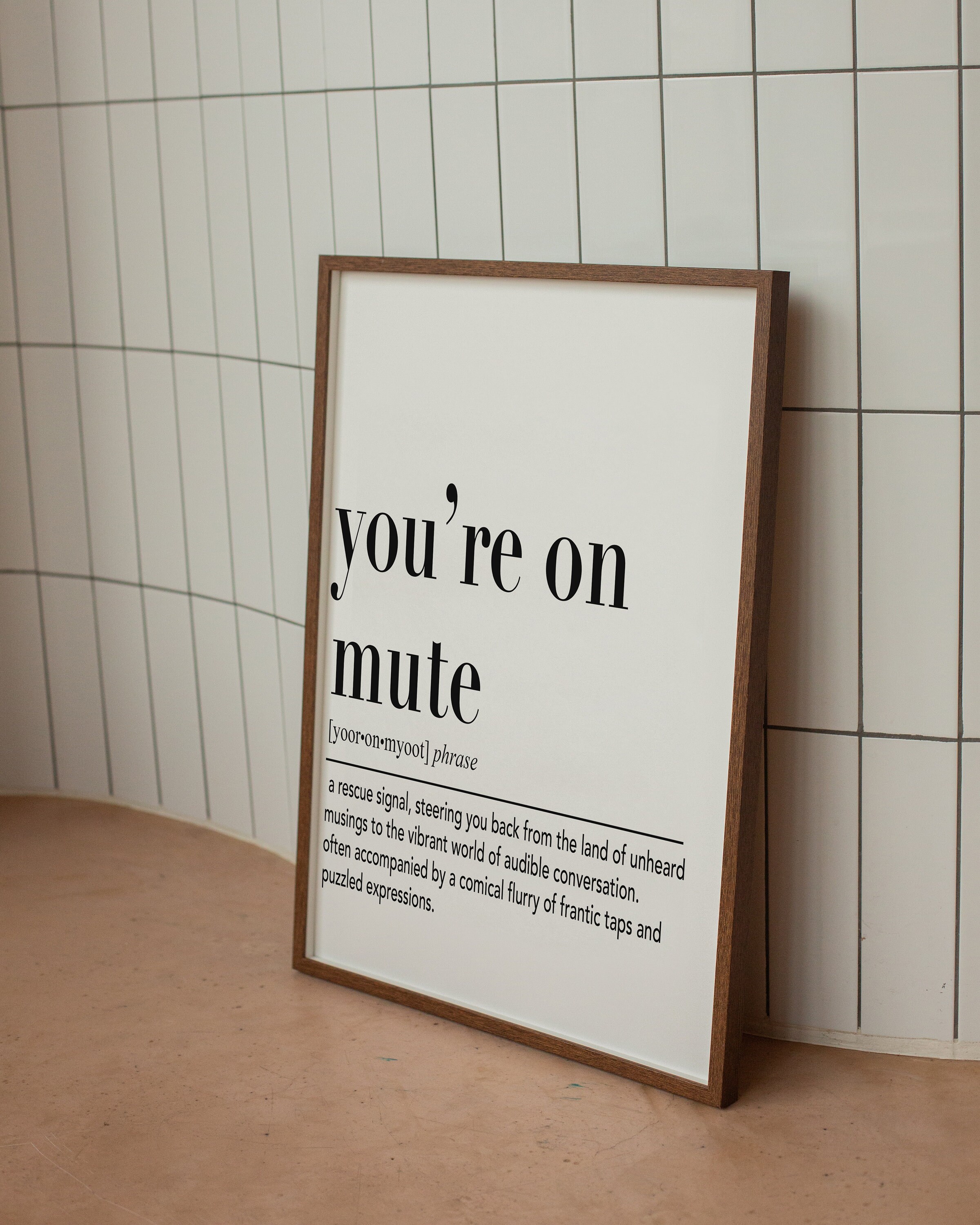 You're on Mute Definition Print Office Wall Art Prints - Etsy