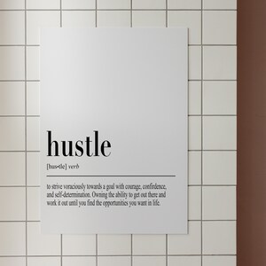 Hustle Definition Print Hustle Wall Art Prints Hustle Last Minute Gift ...