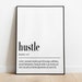 Hustle Definition Print Hustle Wall Art Prints Hustle Last Minute Gift ...
