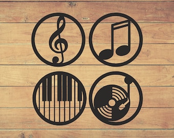 Music Notes, Music Notes Svg, Notes Dxf, Music Dxf, Svg, Eps, Png Files ...