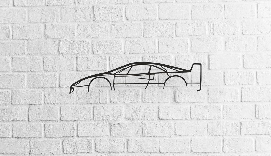 F40 SVG | F40 DXF| Supercar Vector Digital File | Dxf, Ai, Cdr, Pdf ...
