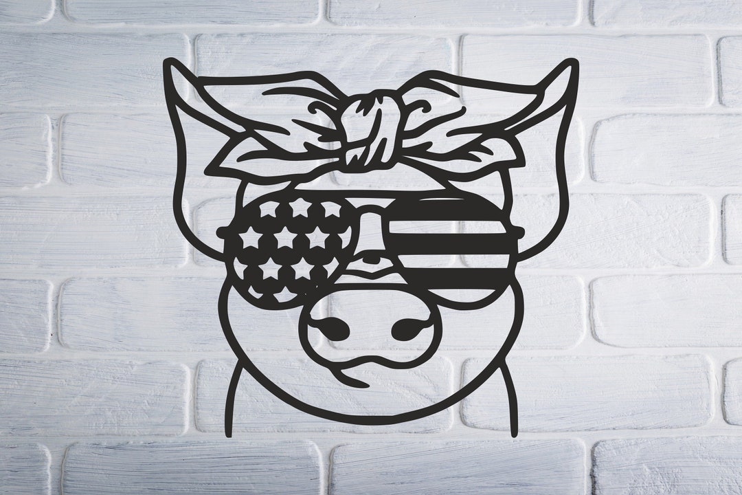 American Pig SVG/DXF - Digital Download (dxf, Svg, Pdf, Cdr, Ai ...