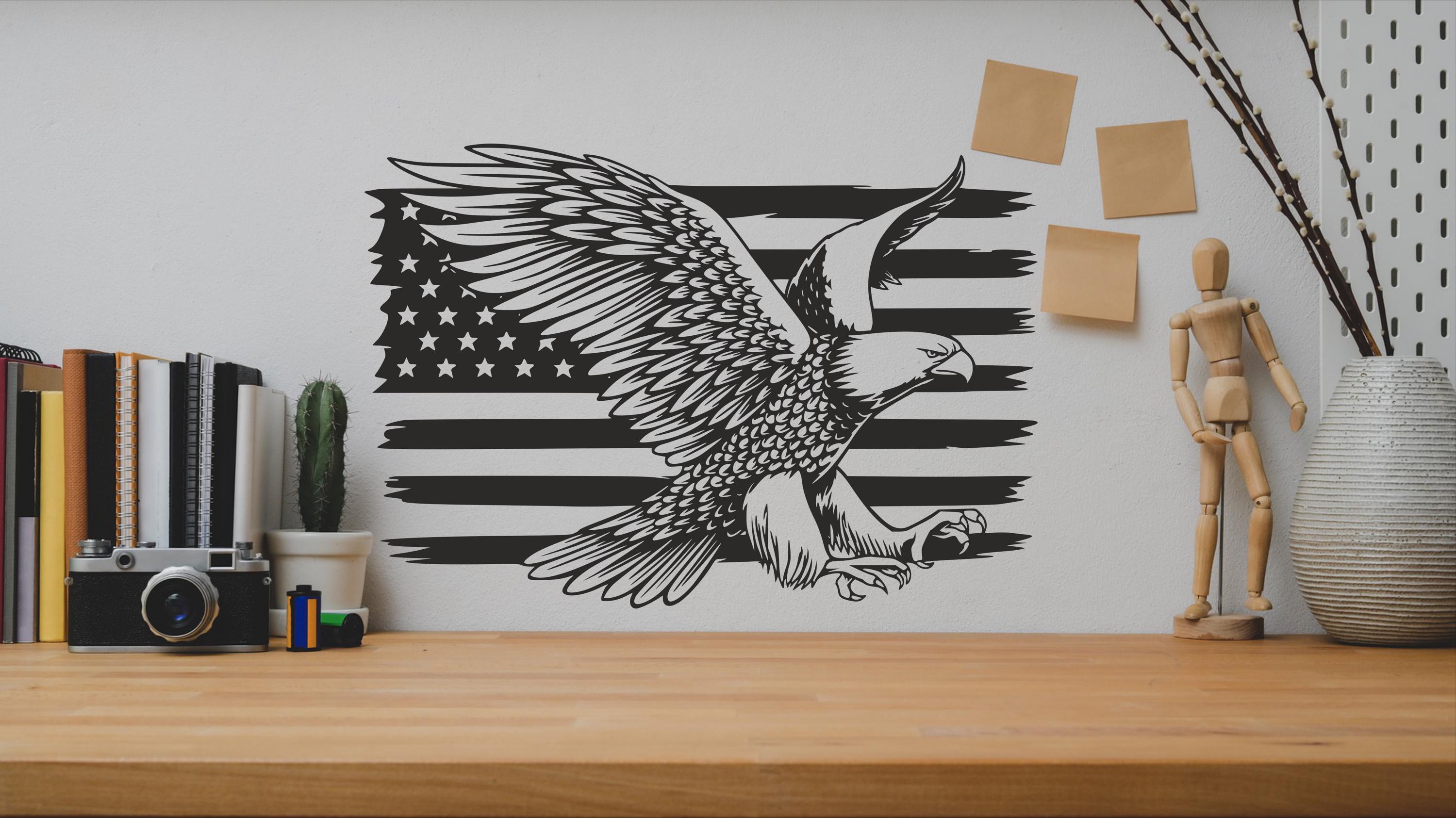 American Flag SVG/DXF, Eagle Svg/dxf - Digital Download Pdf, Dxf, Cdr ...