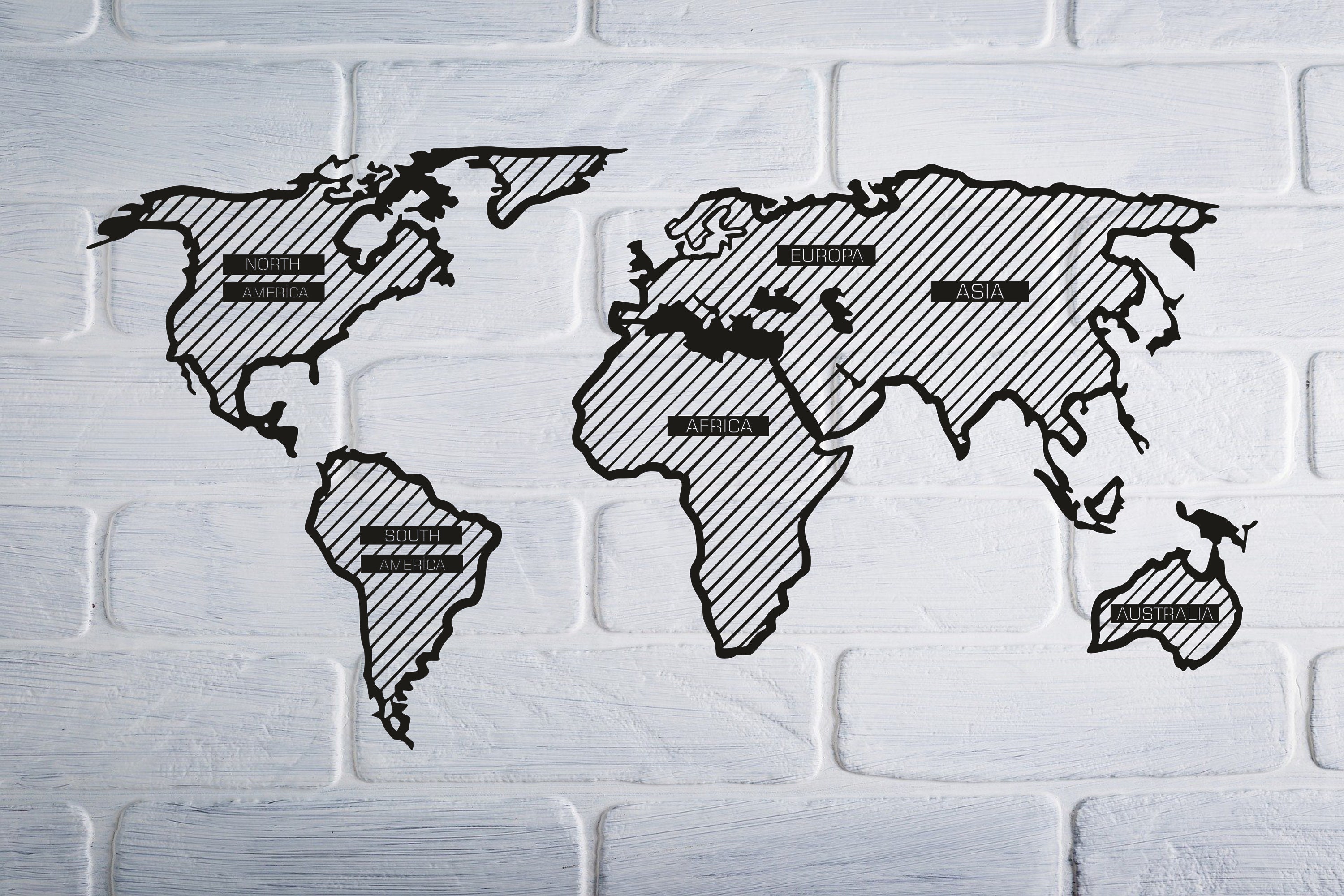 World Map SVG/DXF - Digital Download (dxf, Svg, Pdf, Cdr, Ai) - Laser ...