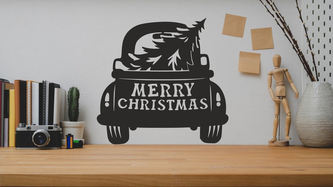 Merry Christmas Car SVG/DXF - Digital Download (dxf, Svg, Pdf, Cdr, Ai ...