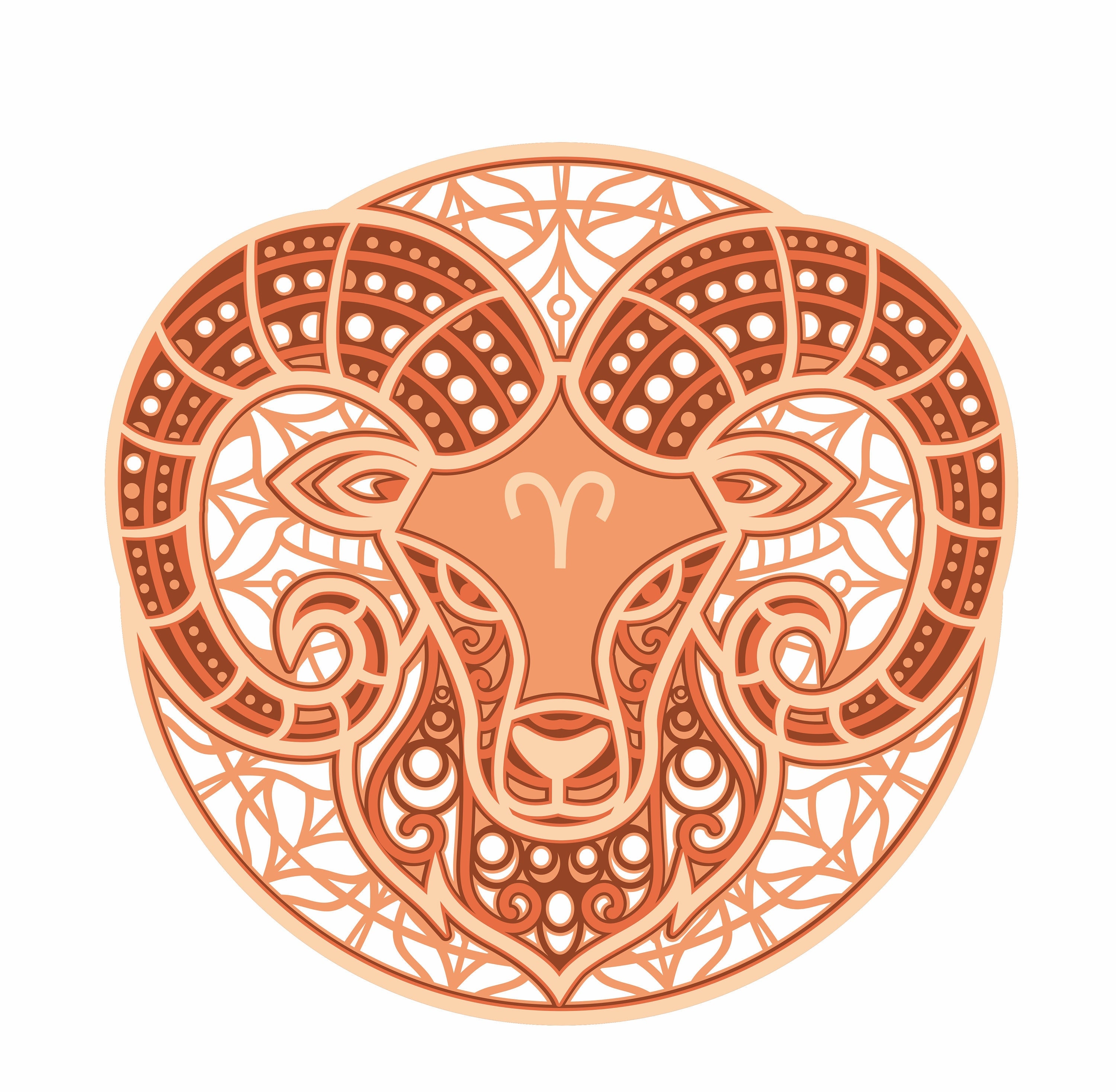 Layered Aries Zodiac Cut Files CNC ,laser Cut,plasma,glowforge Vector ...