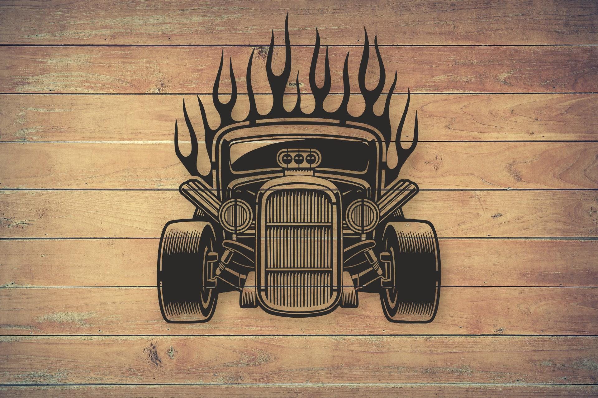 Hot Rod Car Dxf - Hot Rod Car Svg - Digital Download Pdf, Dxf, Cdr, Ai ...