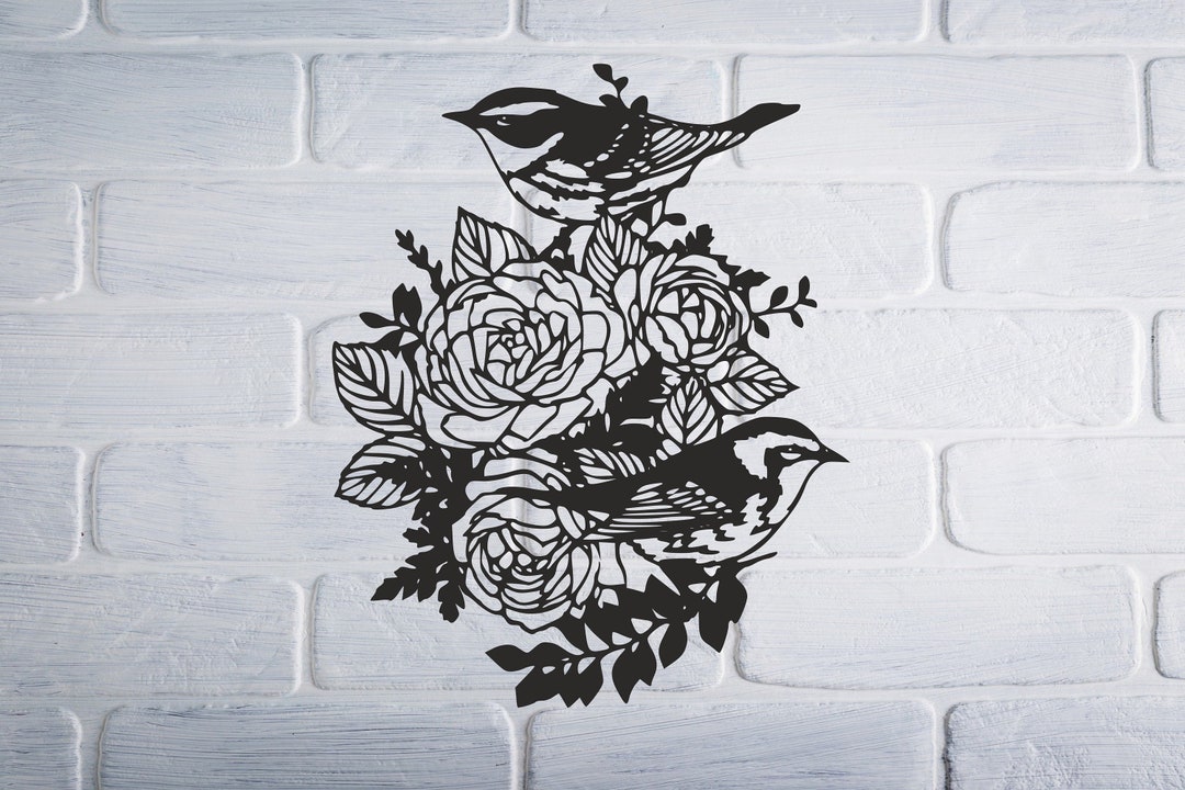 Bird SVG/DXF - Flower Svg/dxf - Digital Download (dxf, Svg, Pdf, Cdr ...