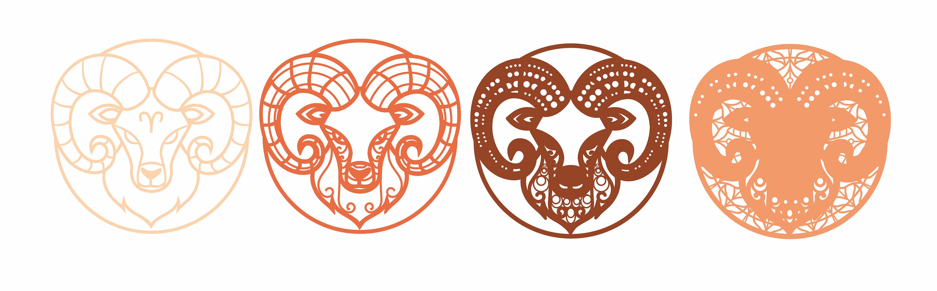 Layered Aries Zodiac Cut Files CNC ,laser Cut,plasma,glowforge Vector ...
