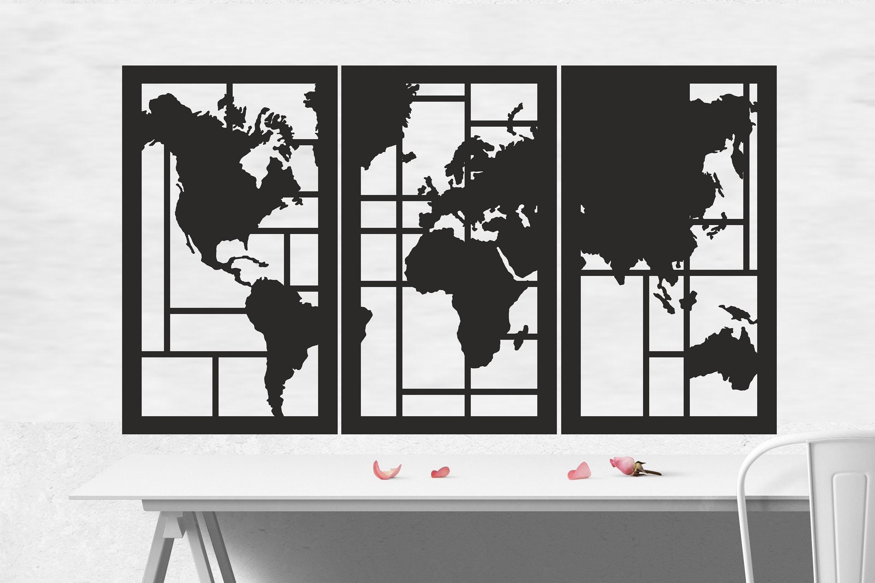 World Map SVG/DXF - Digital Download (dxf, Svg, Pdf, Cdr, Ai) - Laser ...