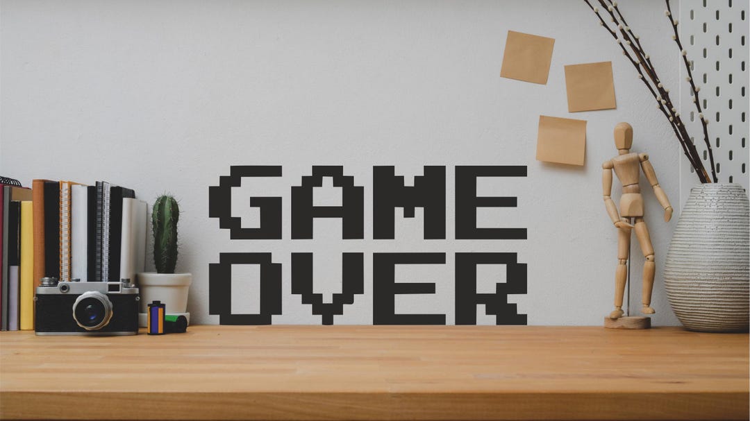 Game Over SVG/DXF - Digital Download (dxf, Svg, Pdf, Cdr, Ai) - Laser ...