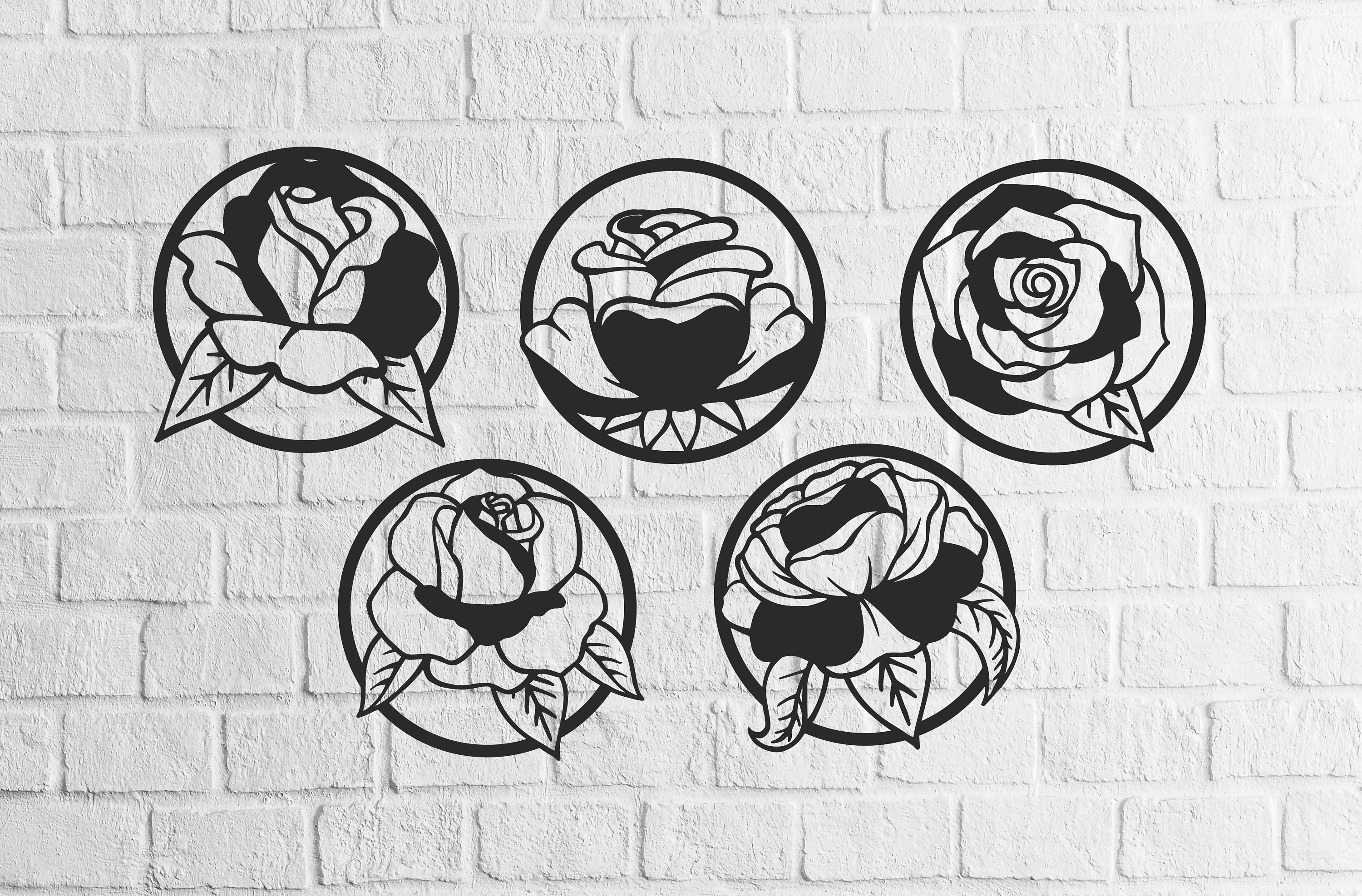 Rose SVG/DXF Digital Download dxf, Svg, Pdf, Cdr, Ai Laser CNC Plasma ...