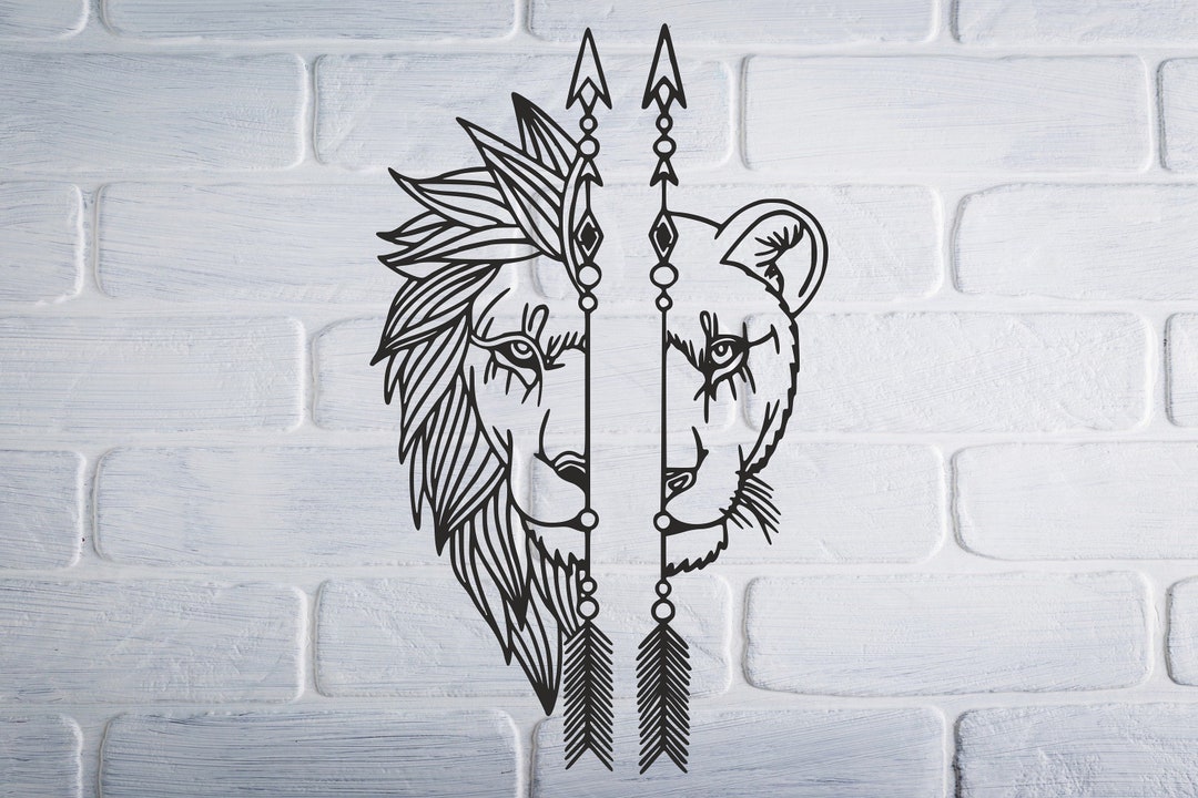 Lion - SVG/DXF - Digital Download Pdf, Dxf, Cdr, Ai, Svg - Laser CNC ...